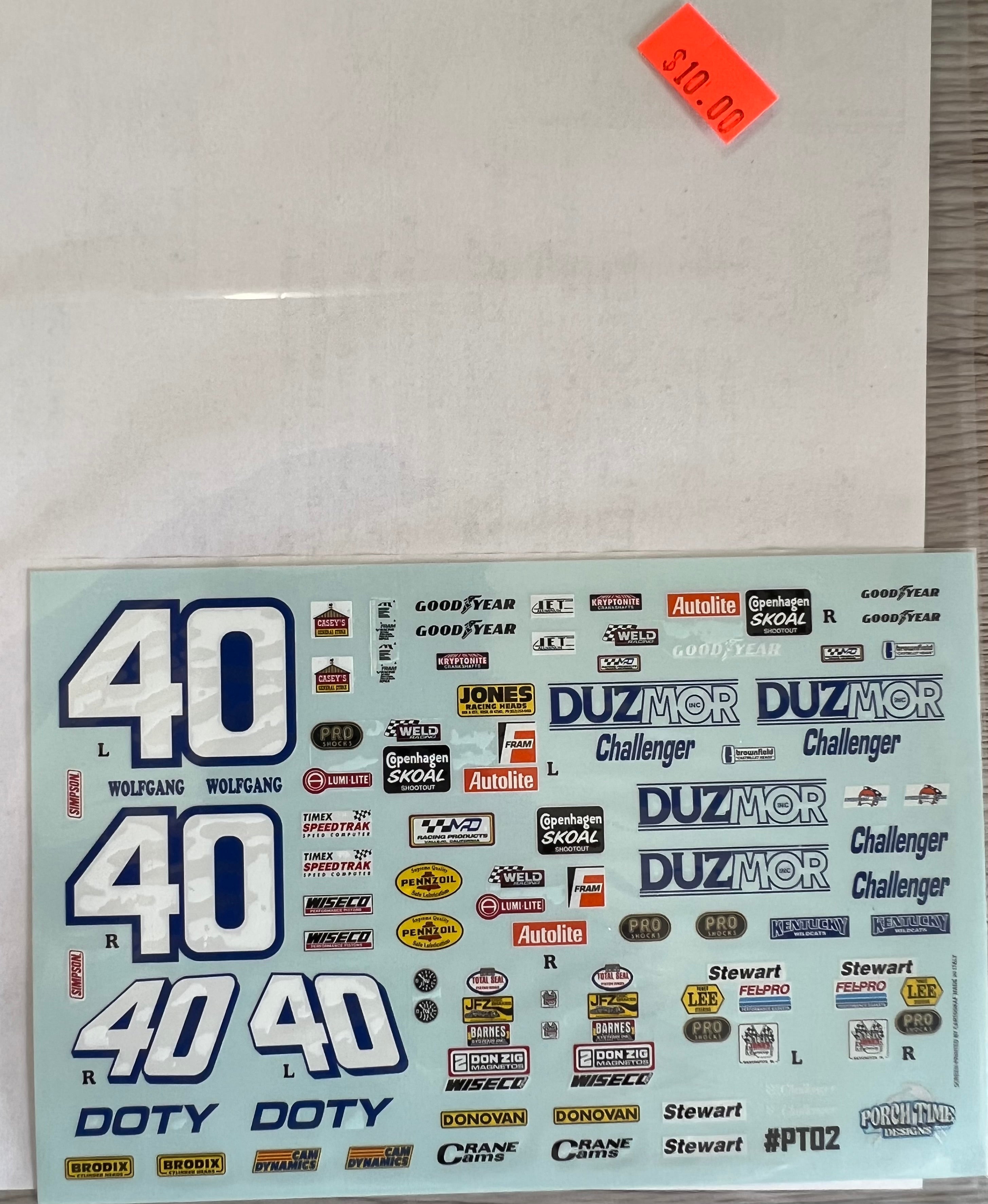 Porch Time Designs #PT02 #40 Sprint Car Decals – WesModelCarCorner