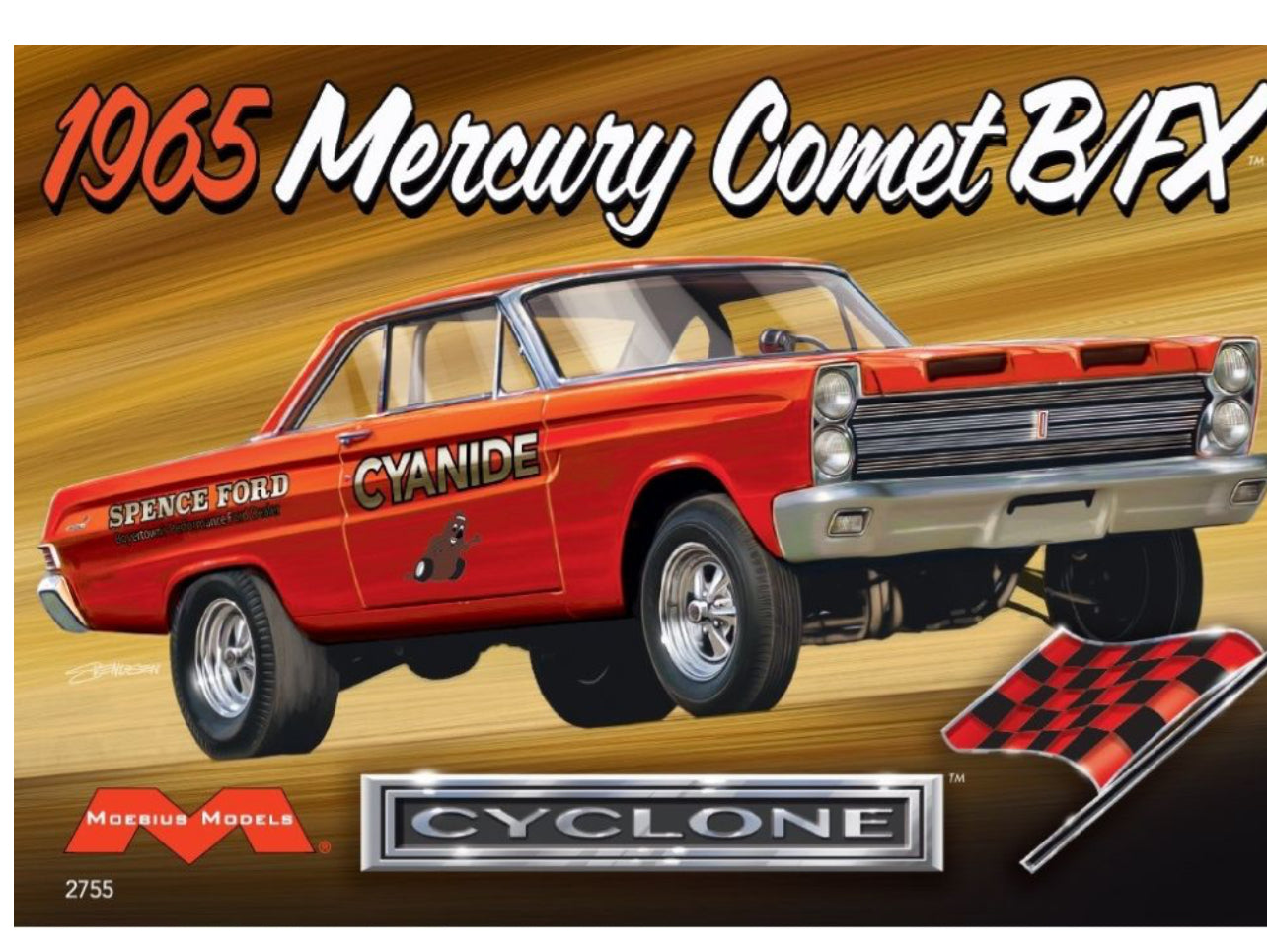 Moebius # 2755 1/25 scale "65" Mercury Comet B/FX Drag Race Car ...