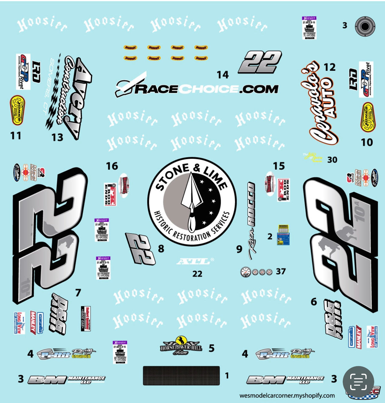 WMCC Keith Rocco decals for Stafford Speedway car – WesModelCarCorner