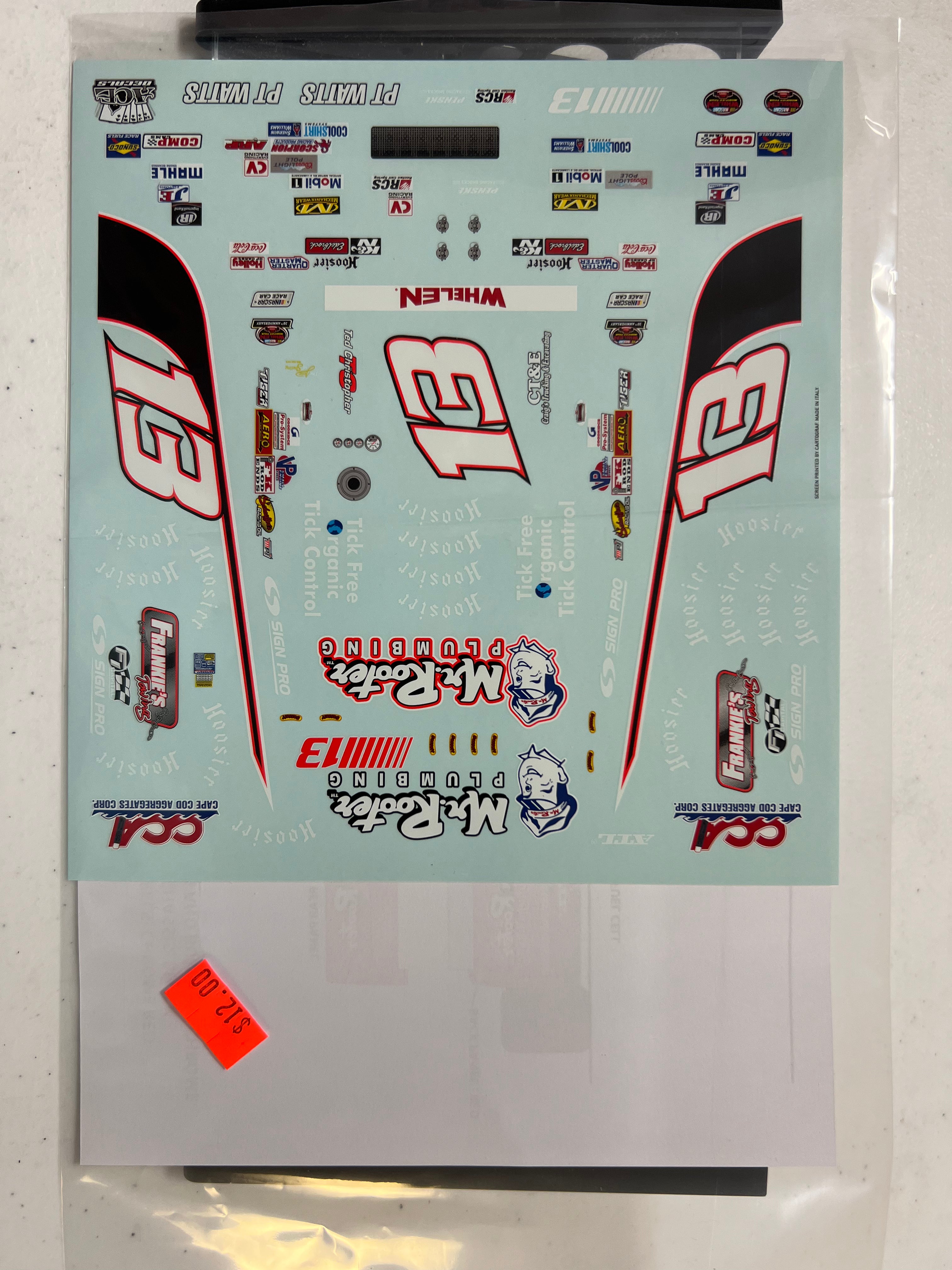 ACE decals #13 Teddy Christopher red car – WesModelCarCorner